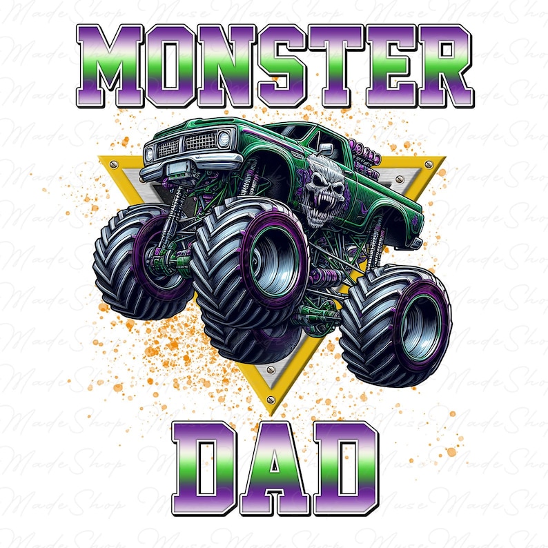 Monster Truck Dad Png, Monster Truck Dada Png, Retro Dad Png, Monster ...