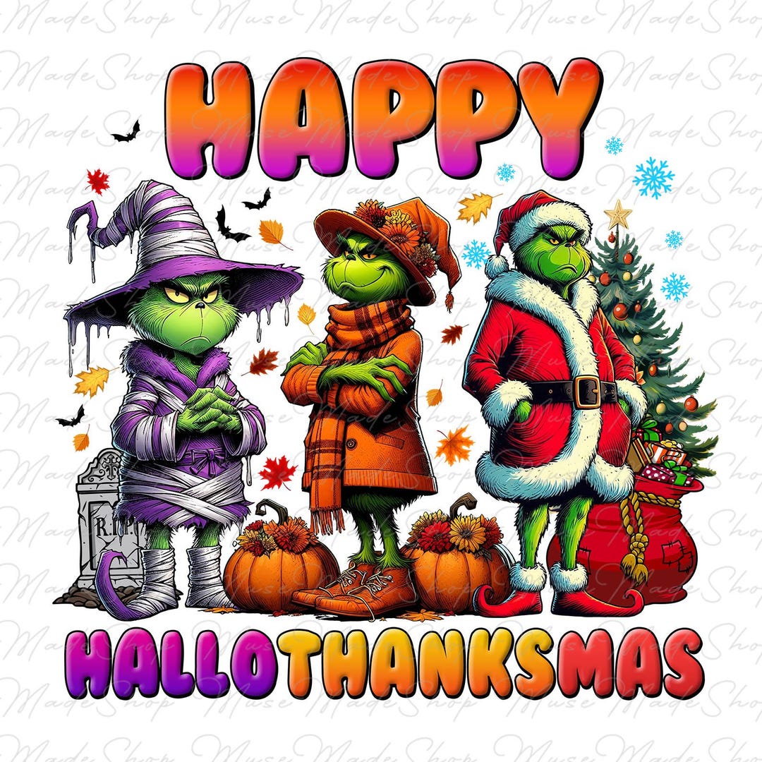 Happy Hallothanksmas Png, Halloween Png, Thanksgiving Png, Christmas ...
