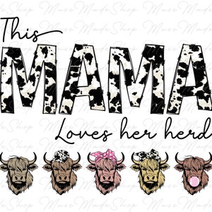 This Mama Loves Her Herd Png, Retro Mama Png, Mom Life Png, Mom Png ...