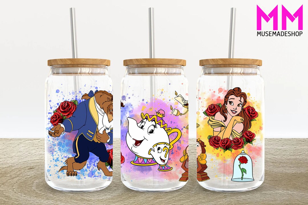 Cartoon Characters 16oz Glass Can Wrap, Cartoon 16 Oz Glass Can Png, 16 ...