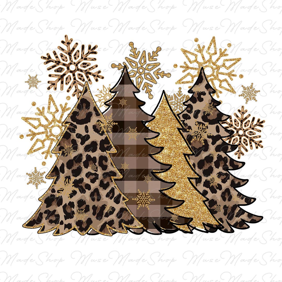 Glitter Leopard Christmas Tree Png, Leopard Christmas Tree Png, Tis the ...