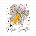 Custom Coquette Bow Pencil Png, First Day of School Png, Leoapard ...