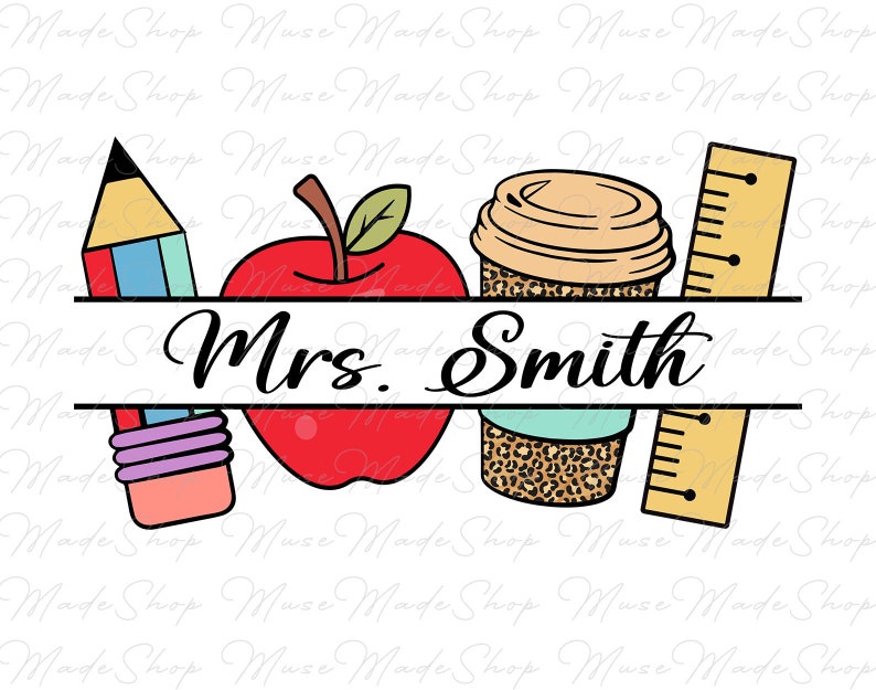 Custom Name Teacher Png Teach Name Frame Png Teacher Pencil - Etsy