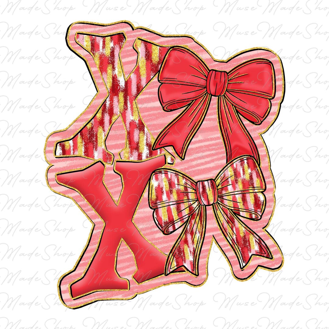 Valentine's Day Heart Coquette Bow Png, Coquette Bow Xo Xo Png ...