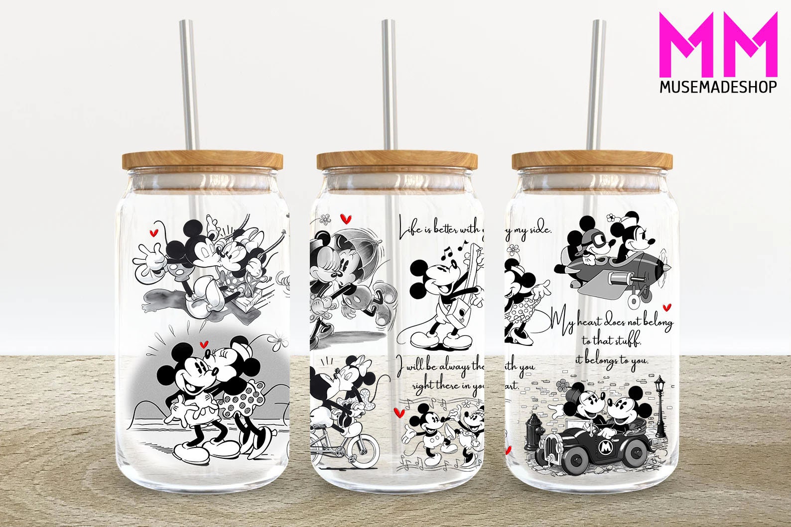 Cartoon Characters 16oz Glass Can Wrap, Cartoon 16 Oz Glass Can Png, 16 ...