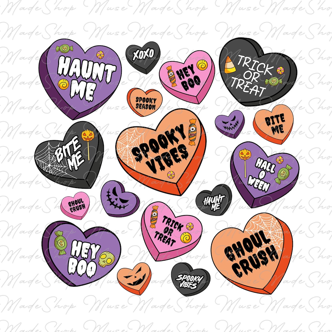 Halloween Candy Hearts Png, Horror Halloween Png, Spooky Vibes Png ...