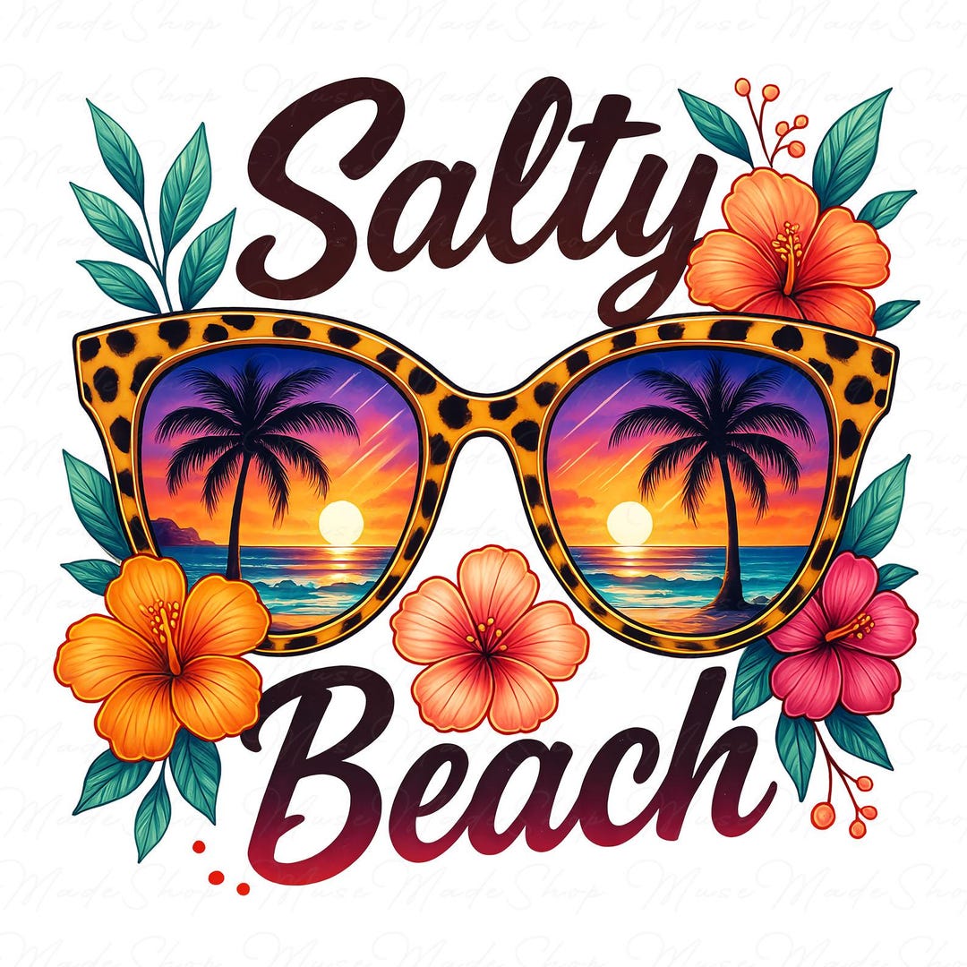 Salty Beach Png, Beach Sunset Png, Beach Png, Retro Summer Png, Boho ...