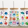 Cartoon Characters 16oz Glass Can Wrap, Cartoon 16 Oz Glass Can Png, 16 ...