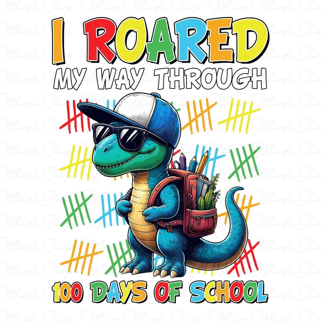 100 Days of School Dinosaur Png, Happy 100 Days of School Png, 100 Days ...
