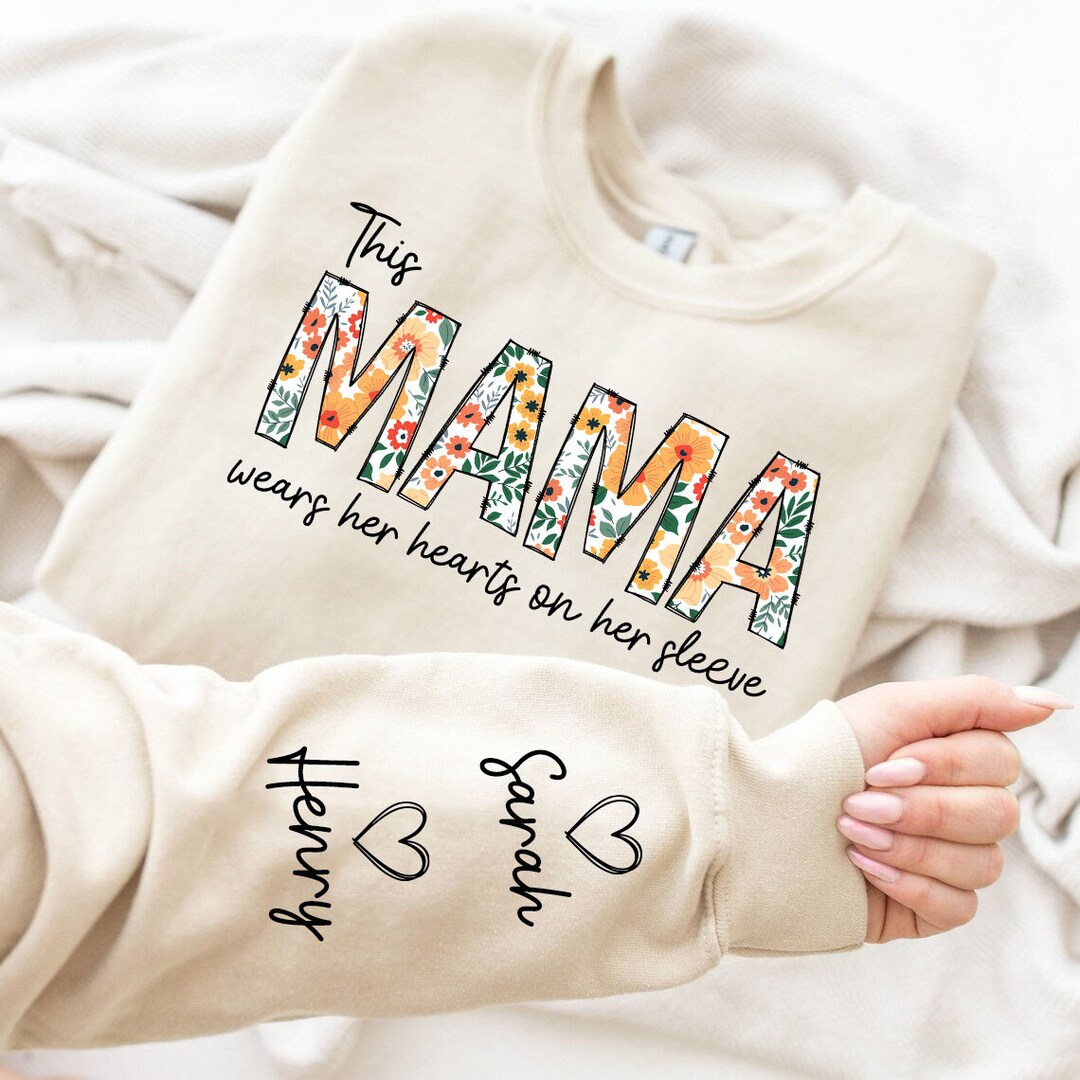 This Mama Wears Her Heart Png, Mama Png, Mother's Day Shirt Png, Happy ...