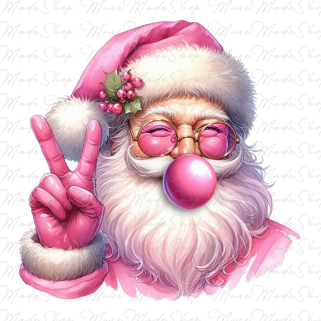 Pink Christmas Santa Png, Pink Santa Claus Png, Merry Christmas Png ...