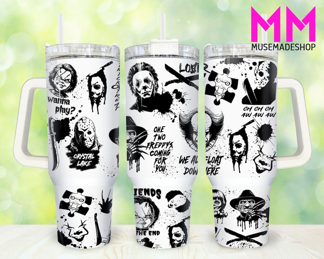 Horror Movies 40oz Tumbler Png, Halloween Tumbler 40oz Png, Halloween ...