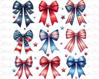 American Flag Coquette Bow Png, 4th of July Png, 4th of July Coquette ...