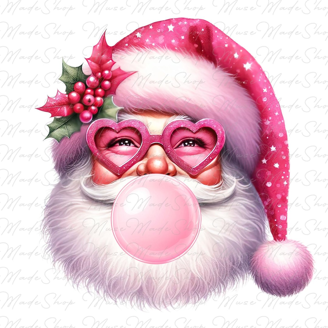 Pink Christmas Santa Png, Pink Santa Claus Png, Merry Christmas Png, Christmas 2024 Png, Funny ...