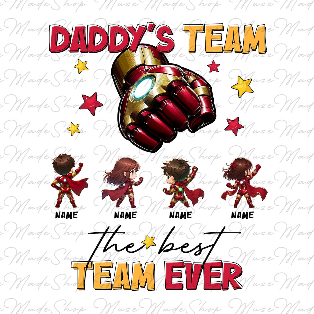 Custom Fist Bump Dad Png, Daddy's Team Png, Superhero Dad Png, Father's ...