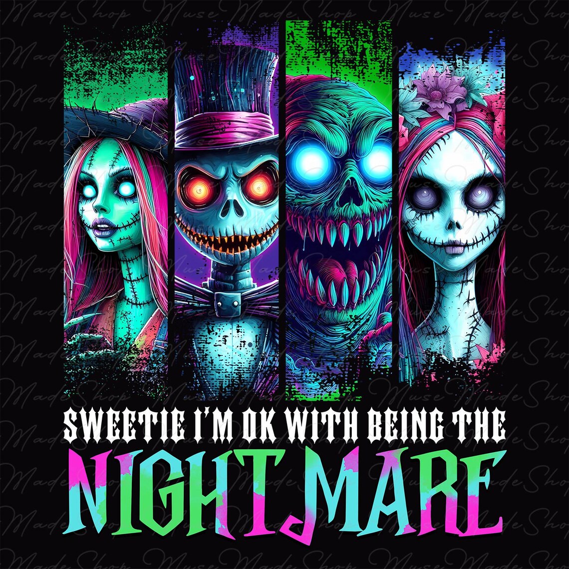 Sweetie I’m Okay Being Nightmares Png, Spooky Vibes Png, Horror ...