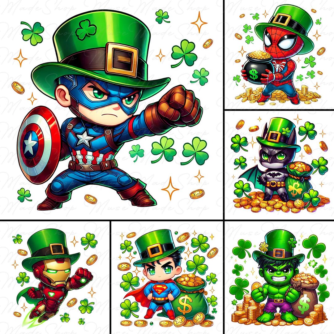 St.patrick's Day Superhero Png, Lucky Png, Clover Png, St.patrick's Day ...