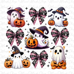 Halloween Cute Ghost Png, Pink Bow Ghost Png, Ghost Coquette Bow Png ...