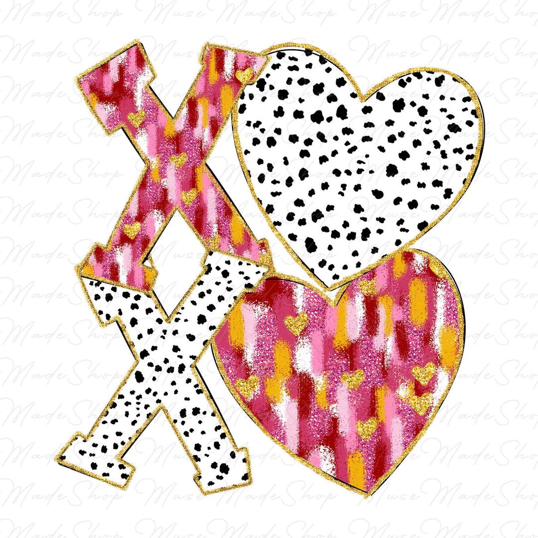 Valentine's Day Heart Coquette Bow Png, Brushstroke Xo Xo Png ...