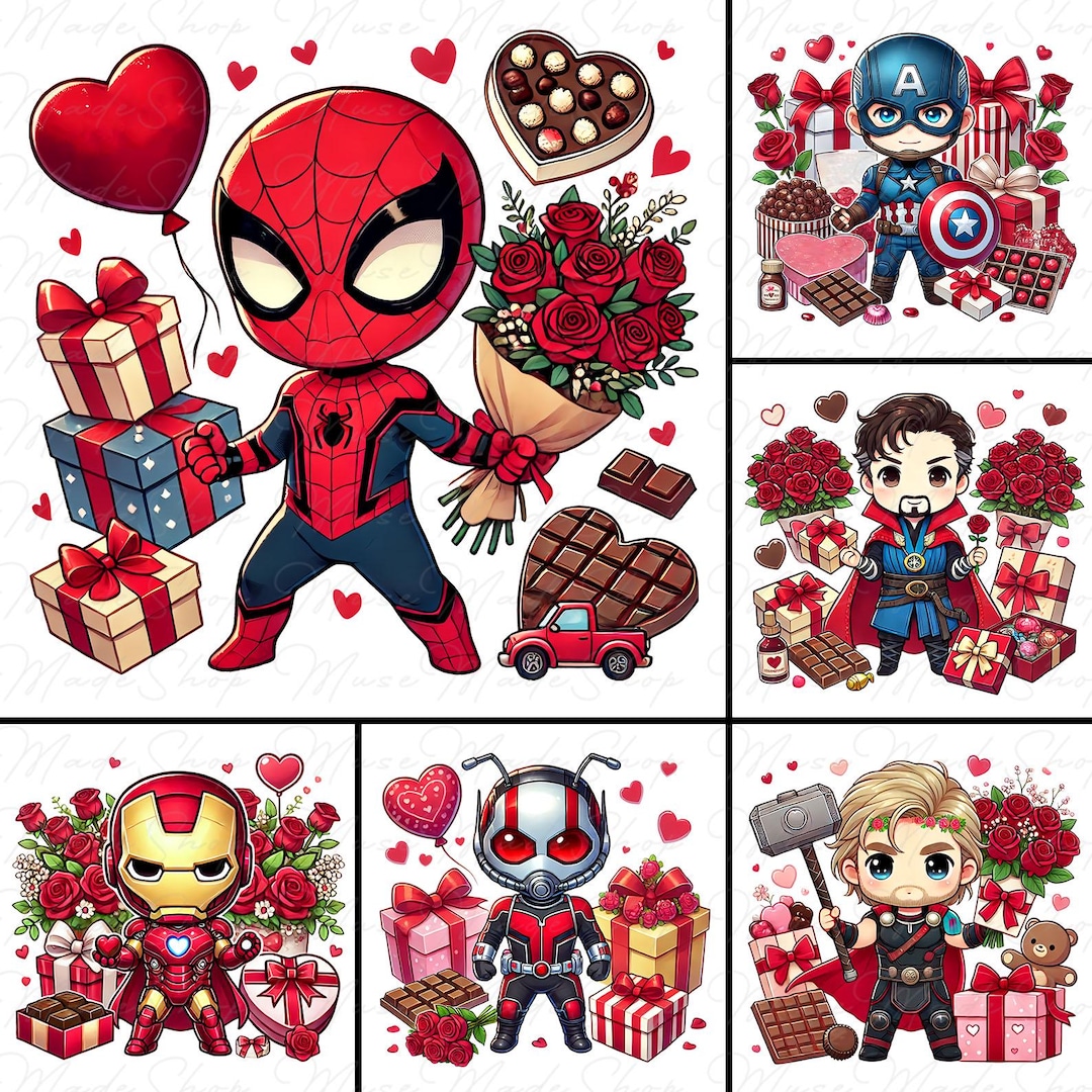 Valentine's Day Superhero Png, Superhero Valentines Png, Valentine ...