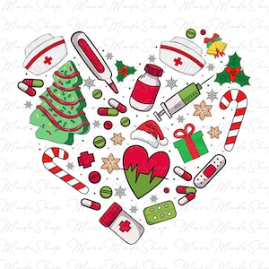 Christmas Nurse Png, Nurse Heart Png, Nurse Christmas Png, Nurse Icons ...
