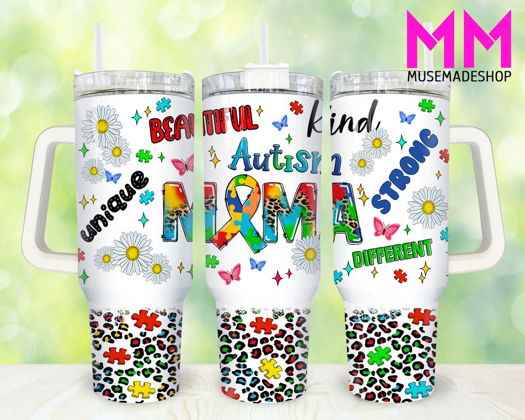 Autism Mama 40oz Tumbler Png, Autism Tumbler 40oz Png, Autism Awareness ...