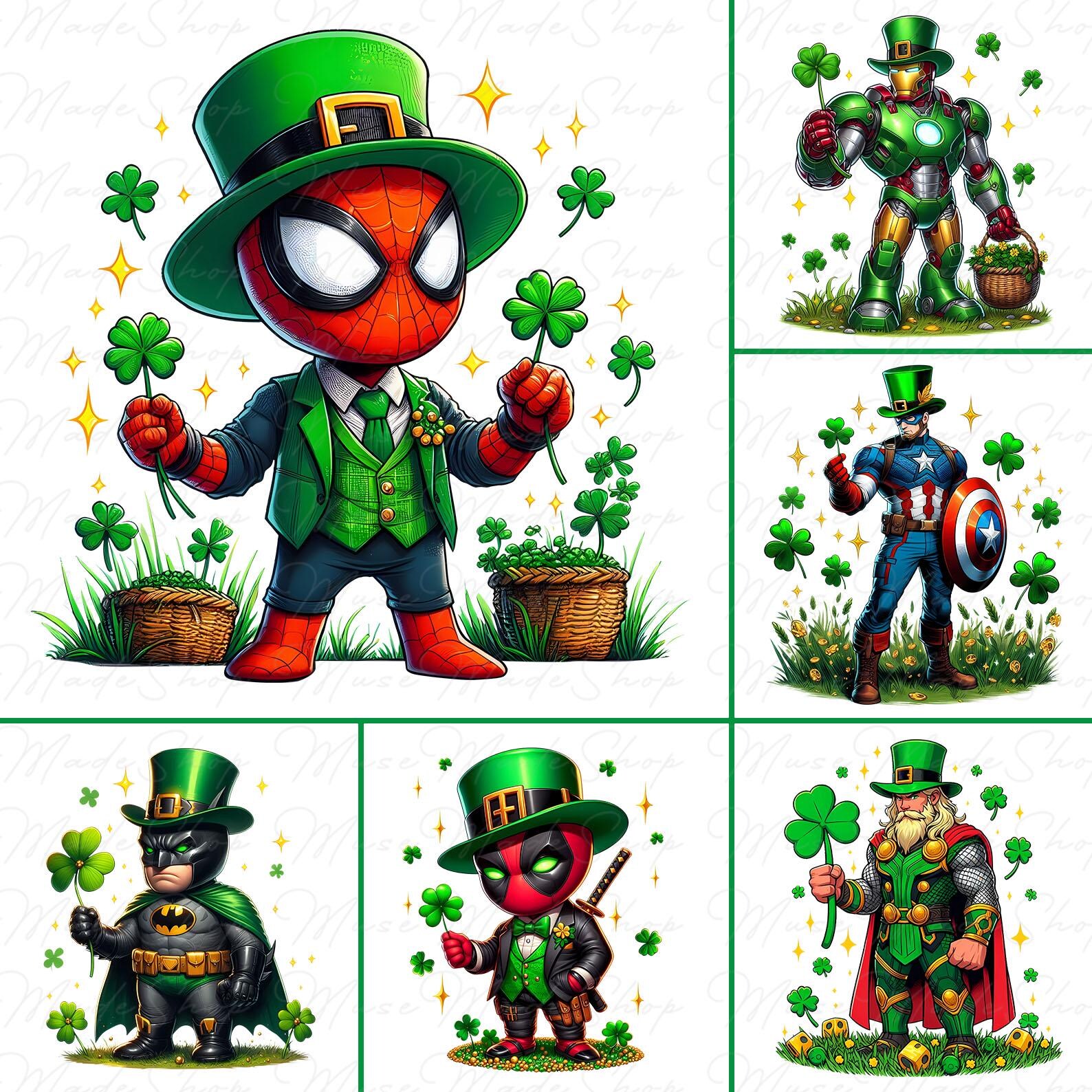 Bundle St.patrick's Day Superhero Png, Lucky Png, Clover Png, St ...