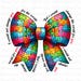 Autism Bow Png, Autism Coquette Bow Png, Autism Awareness Png, Autism ...