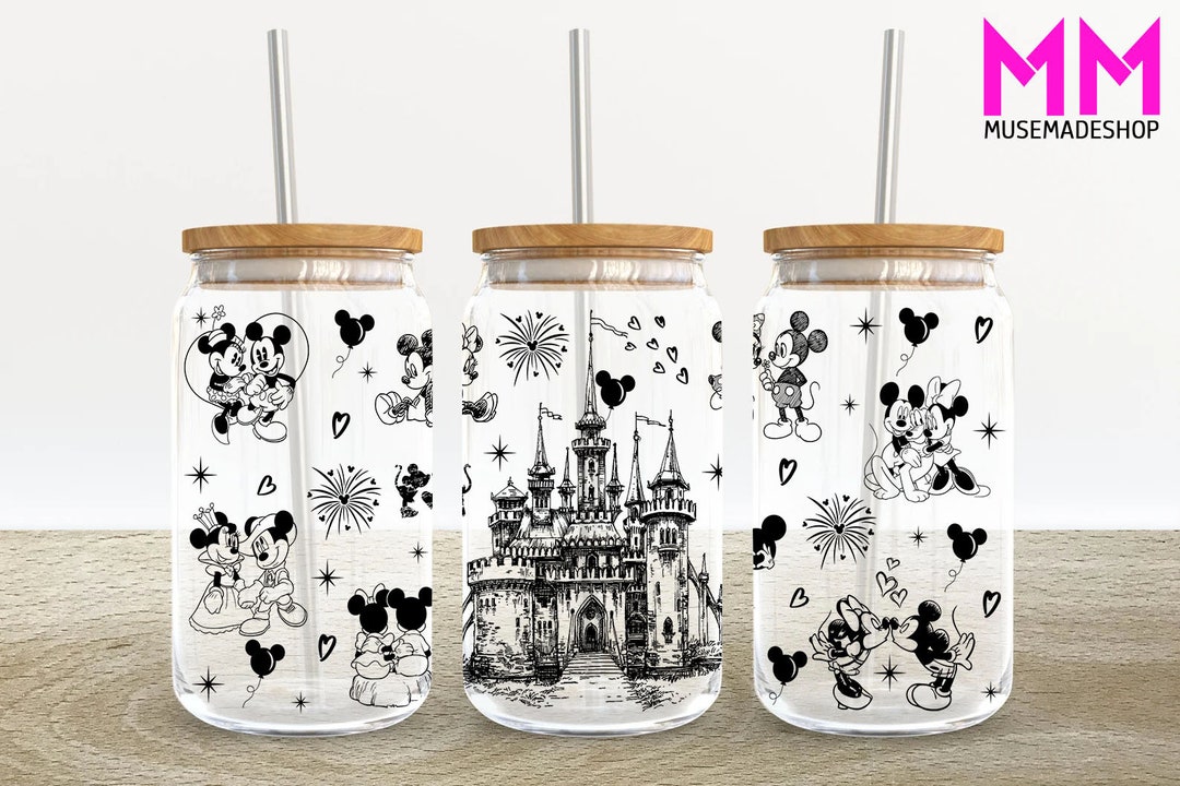 Cartoon Characters 16oz Glass Can Wrap, Cartoon 16 Oz Glass Can Png, 16 ...