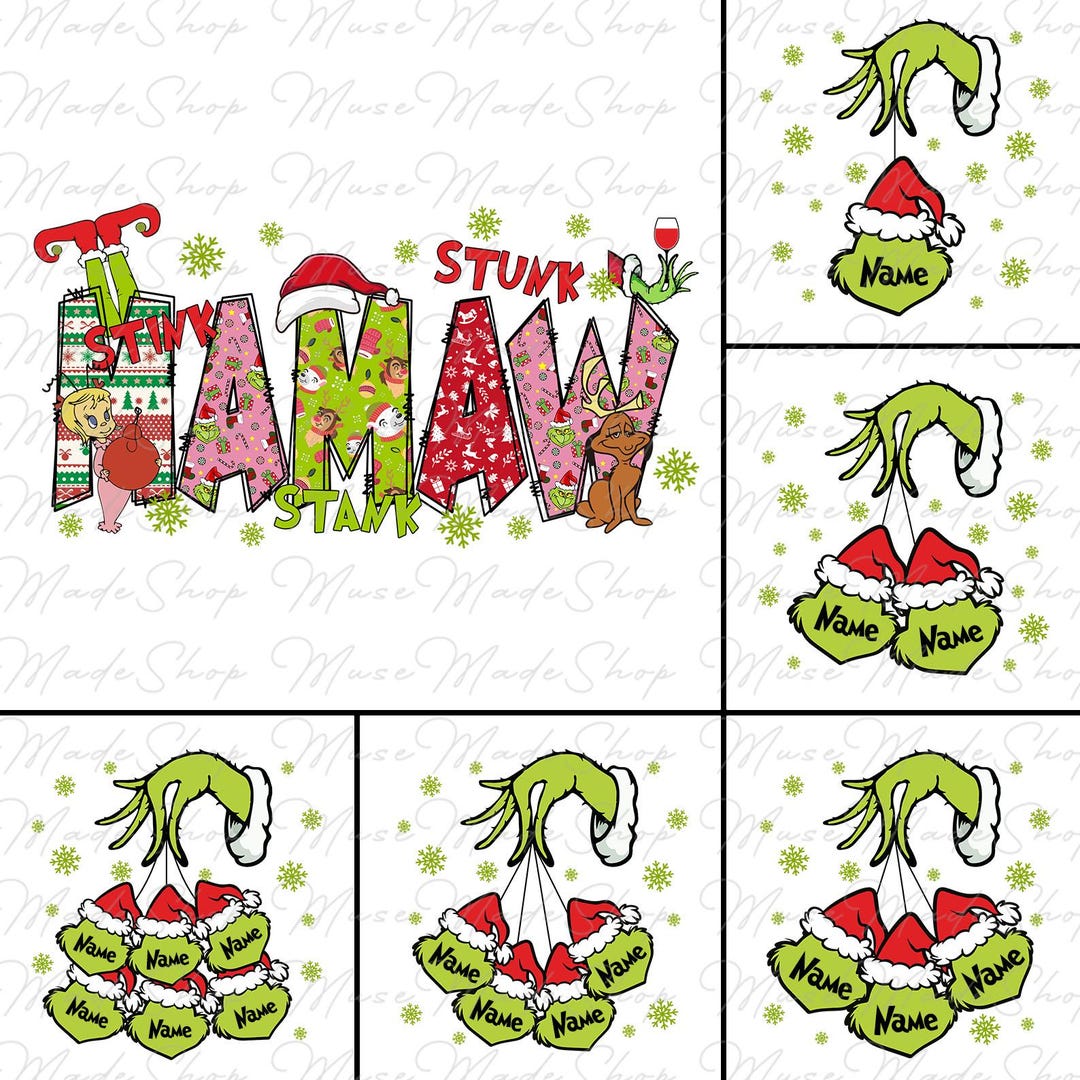 Custom Christmas Mamaw Kid Name Png, Christmas Mama Png, Merry ...