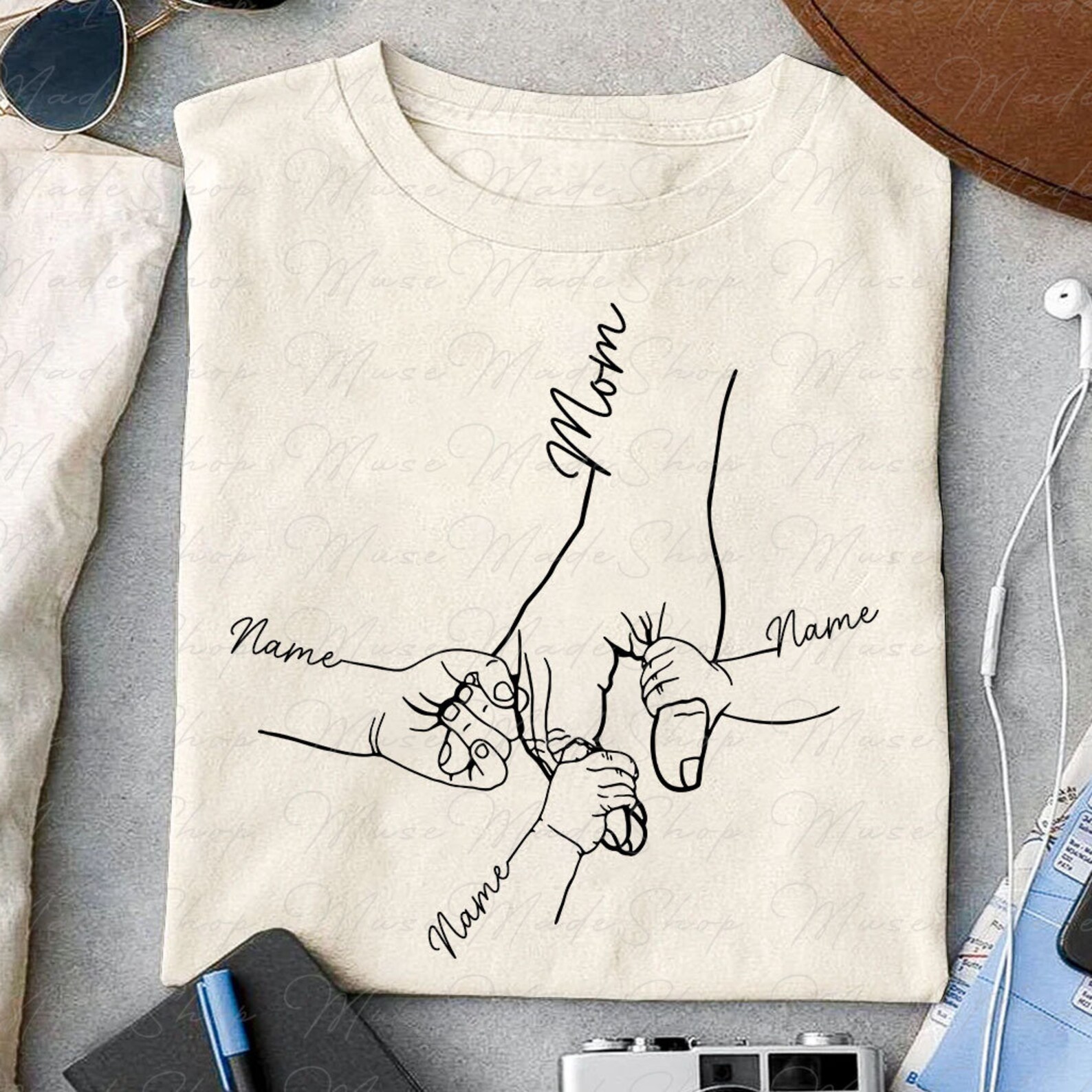 Custom Mama Hand With Kids Name Png, Mama Shirt With Kids Name, Mother ...