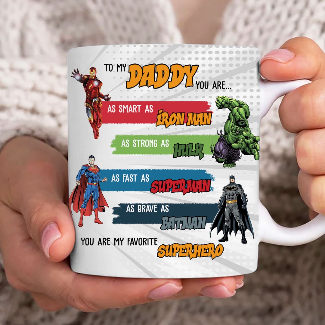 Superhero Dad 11oz Mug Wrap, 11oz Mug Template, Super Dad 11oz Mug Png ...