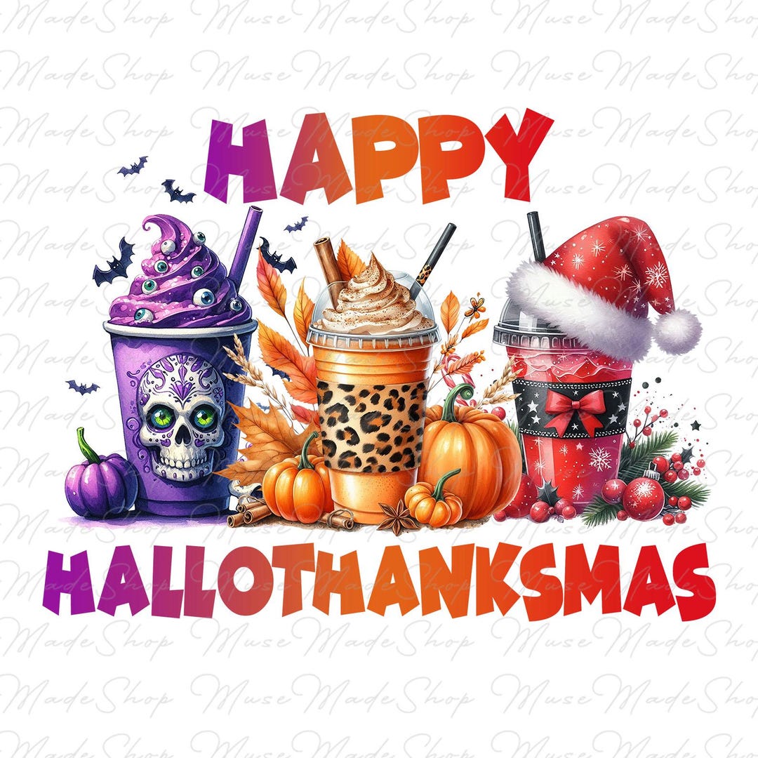 Happy Hallothanksmas Png, Halloween Png, Thanksgiving Png, Christmas ...