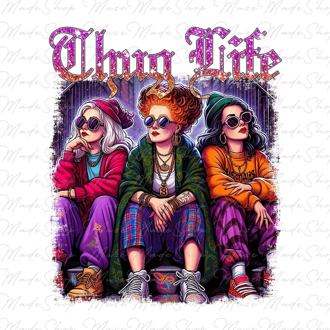 Thug Life Bad Witches Png, Retro Witches Movie Png, Halloween Character ...