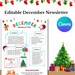 December Newsletter Template, Editable Newsletter, Monthly Newsletter ...