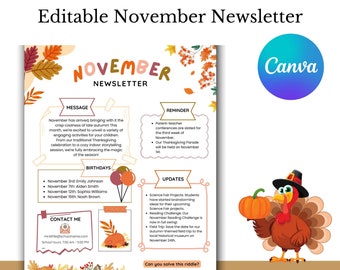 Editable Canva Template-newsletter Template, Editable Newsletter ...