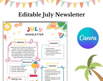 Editable Canva Template-newsletter Template, Editable Newsletter ...