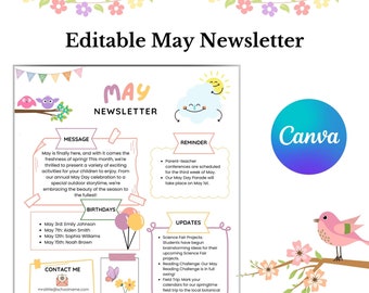 Editable Canva Template-newsletter Template, Editable Newsletter ...