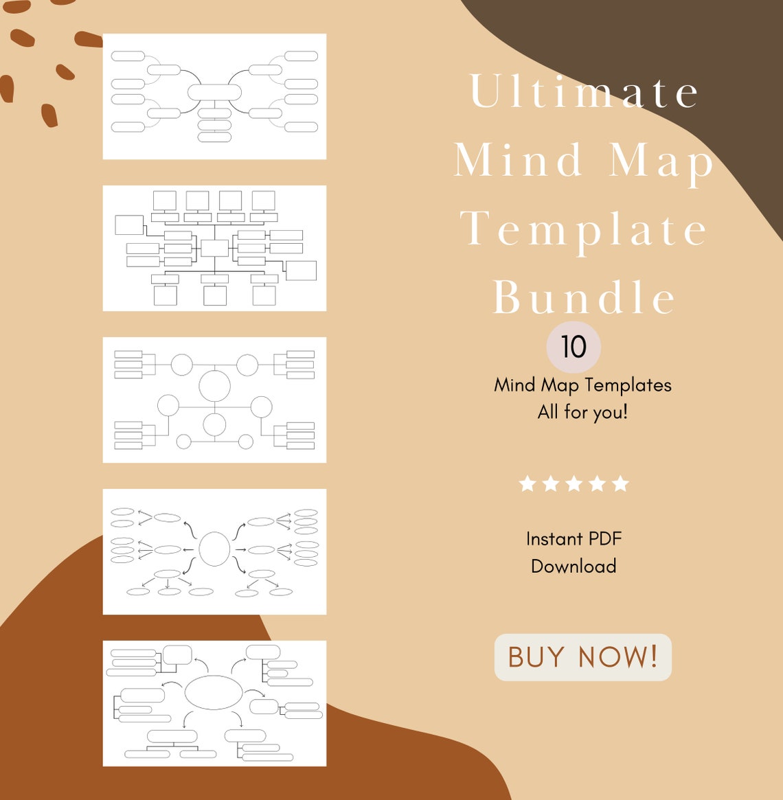 Mind Map Planner Mind Mapping Diagram Printable Mind Map Template ...