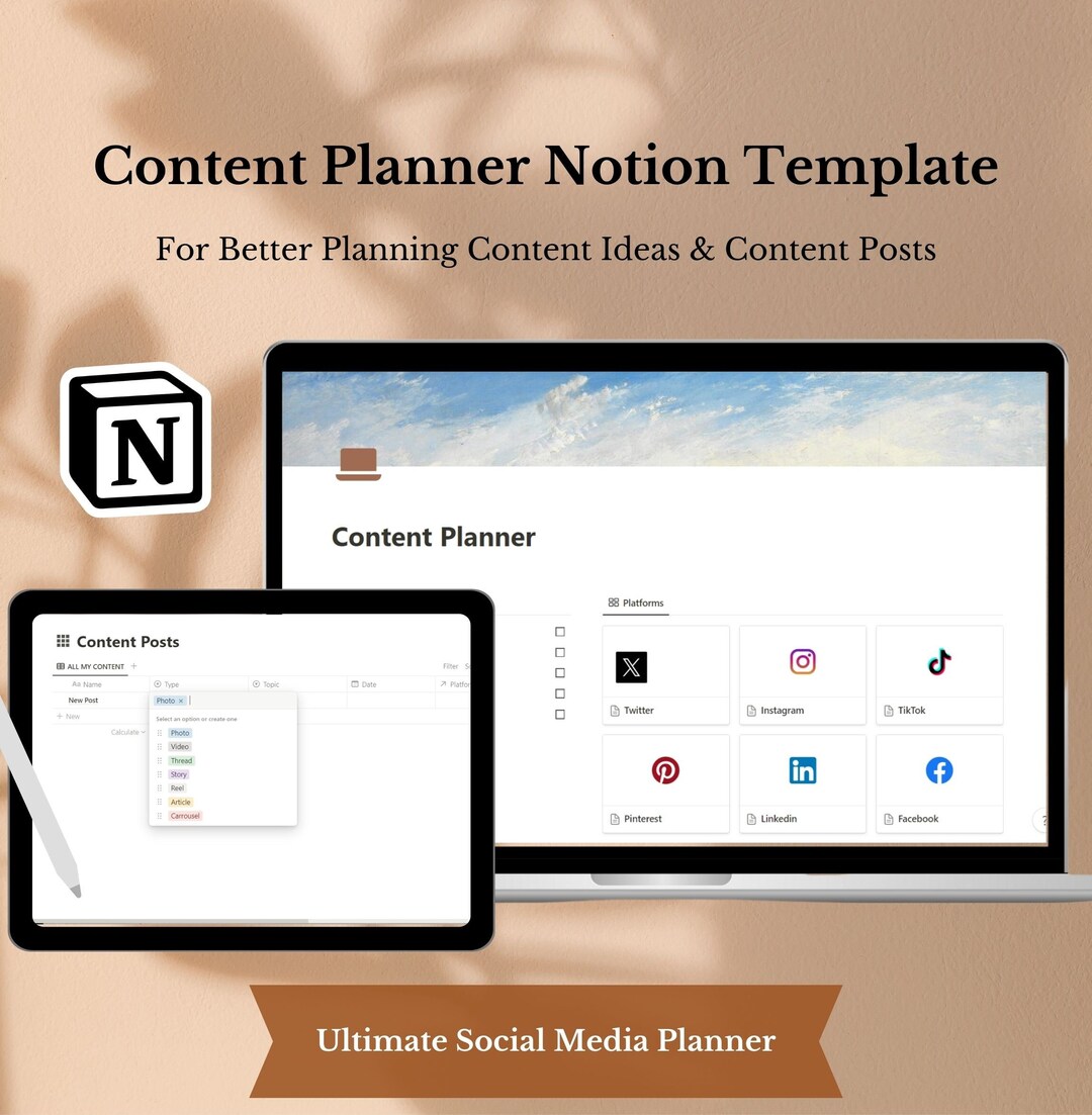 Content Planner Notion Template for Social Media & Content Creation ...