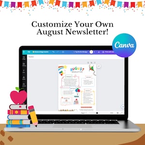 August Newsletter Template, Editable Newsletter, Monthly Newsletter ...