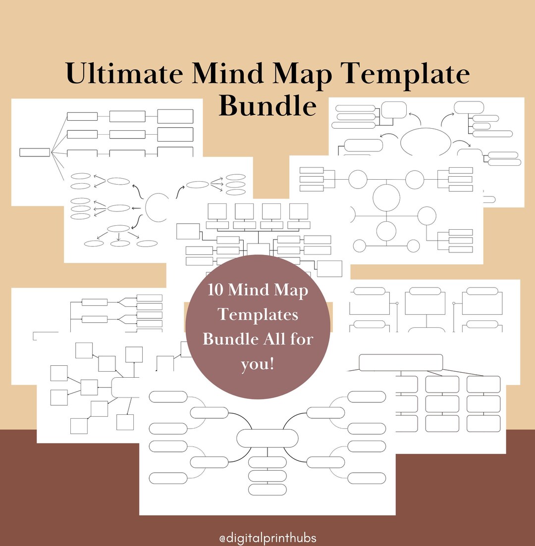 Mind Map Planner Mind Mapping Diagram Printable Mind Map Template ...