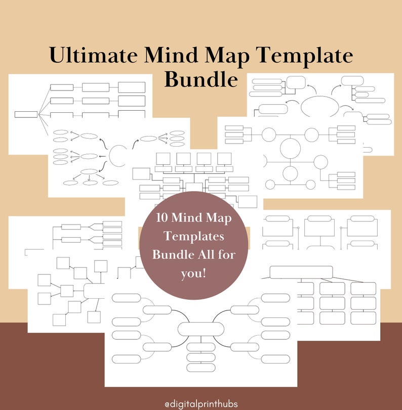 Mind Map Planner Mind Mapping Diagram Printable Mind Map Template ...