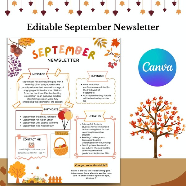 May Newsletter Template, Editable Newsletter, Monthly Newsletter ...