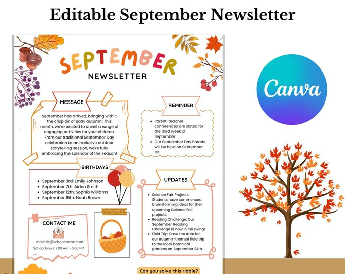 September Newsletter, Welcome Back to School Note, Welcome to School ...