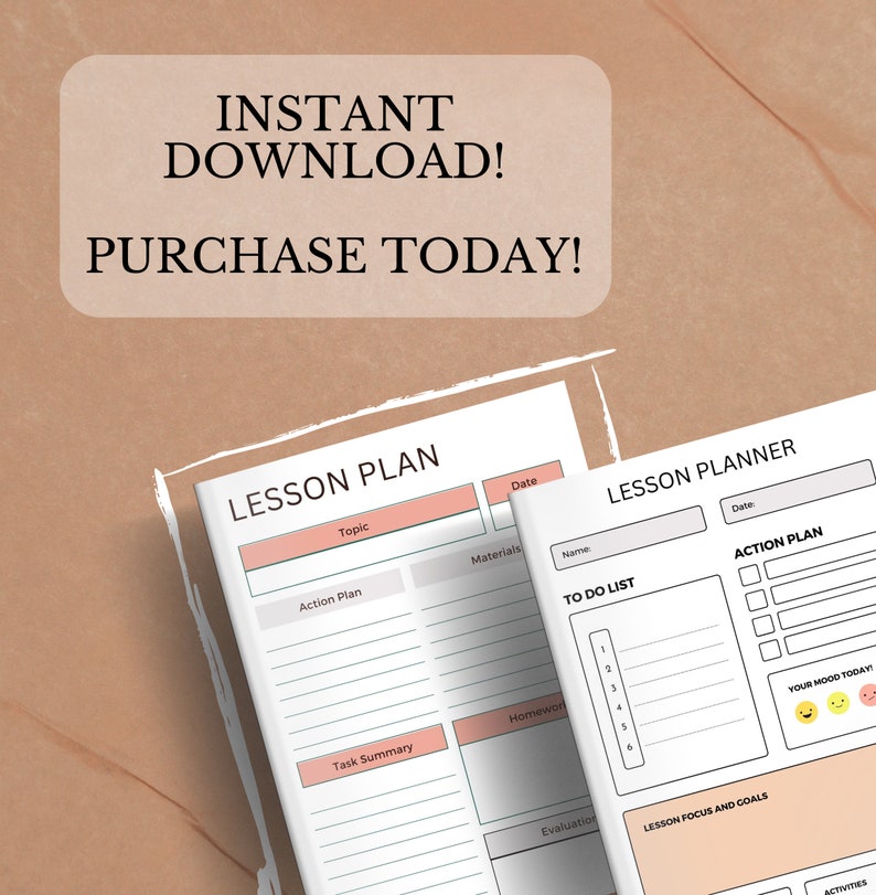 Lesson Plan Template, Lesson Planner Printable, Homeschool Teacher ...