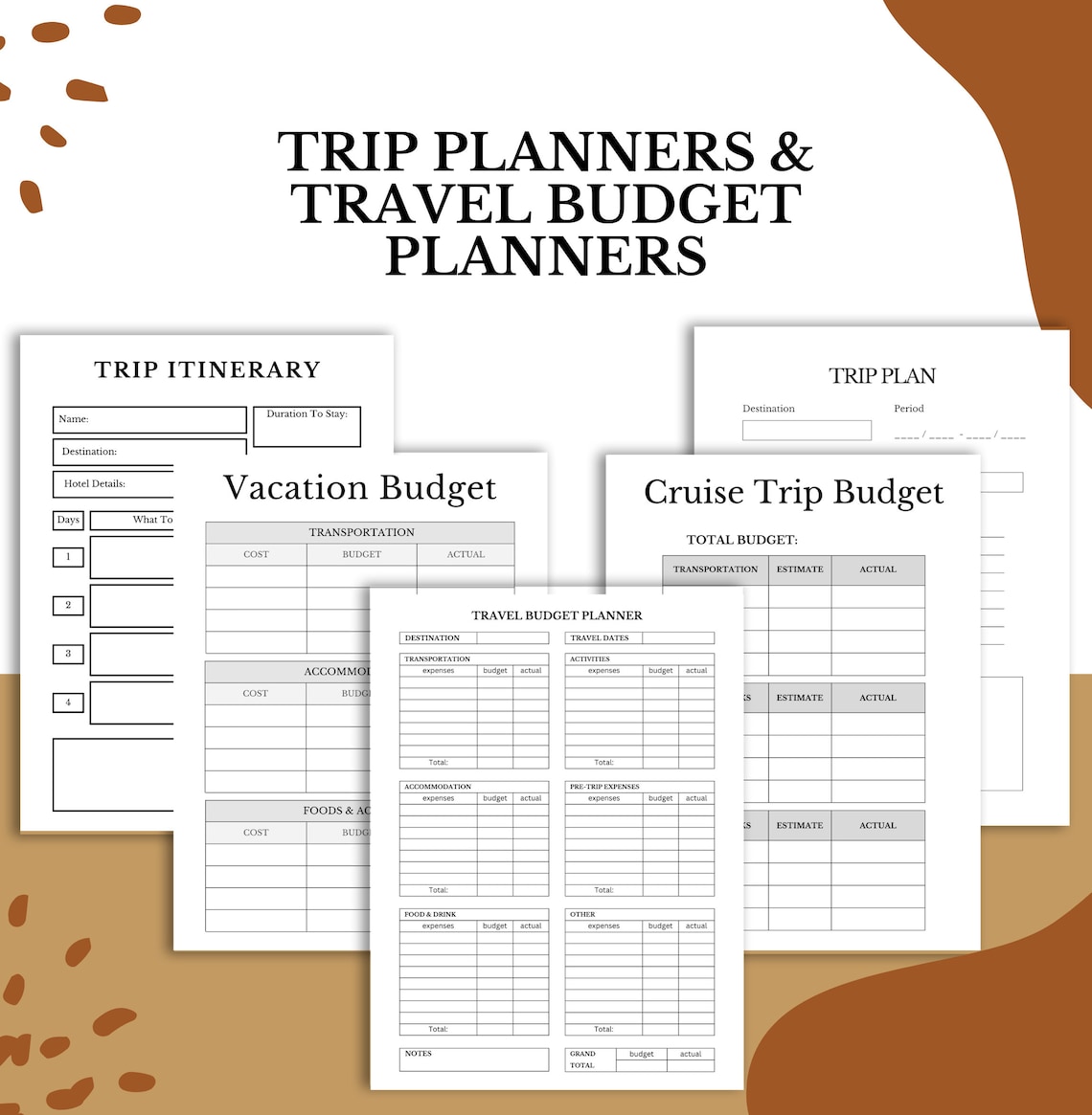 Cruise Planner Printable, Travel Itinerary, Destination Planner, Summer ...