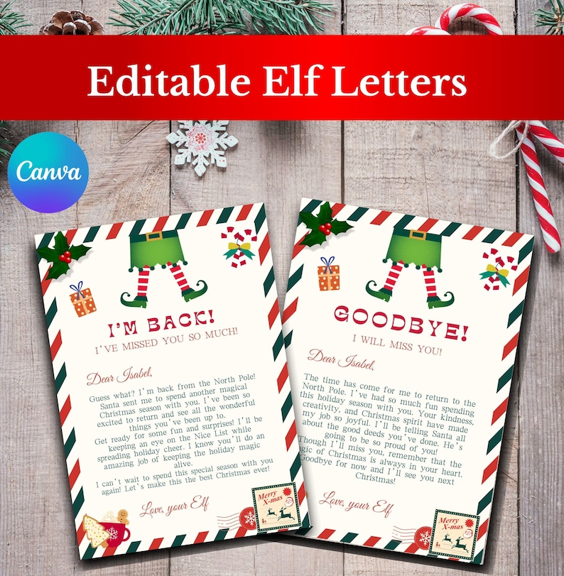 Editable Elf Arrival & Goodbye Letter Templates: Christmas Magic (A4 ...
