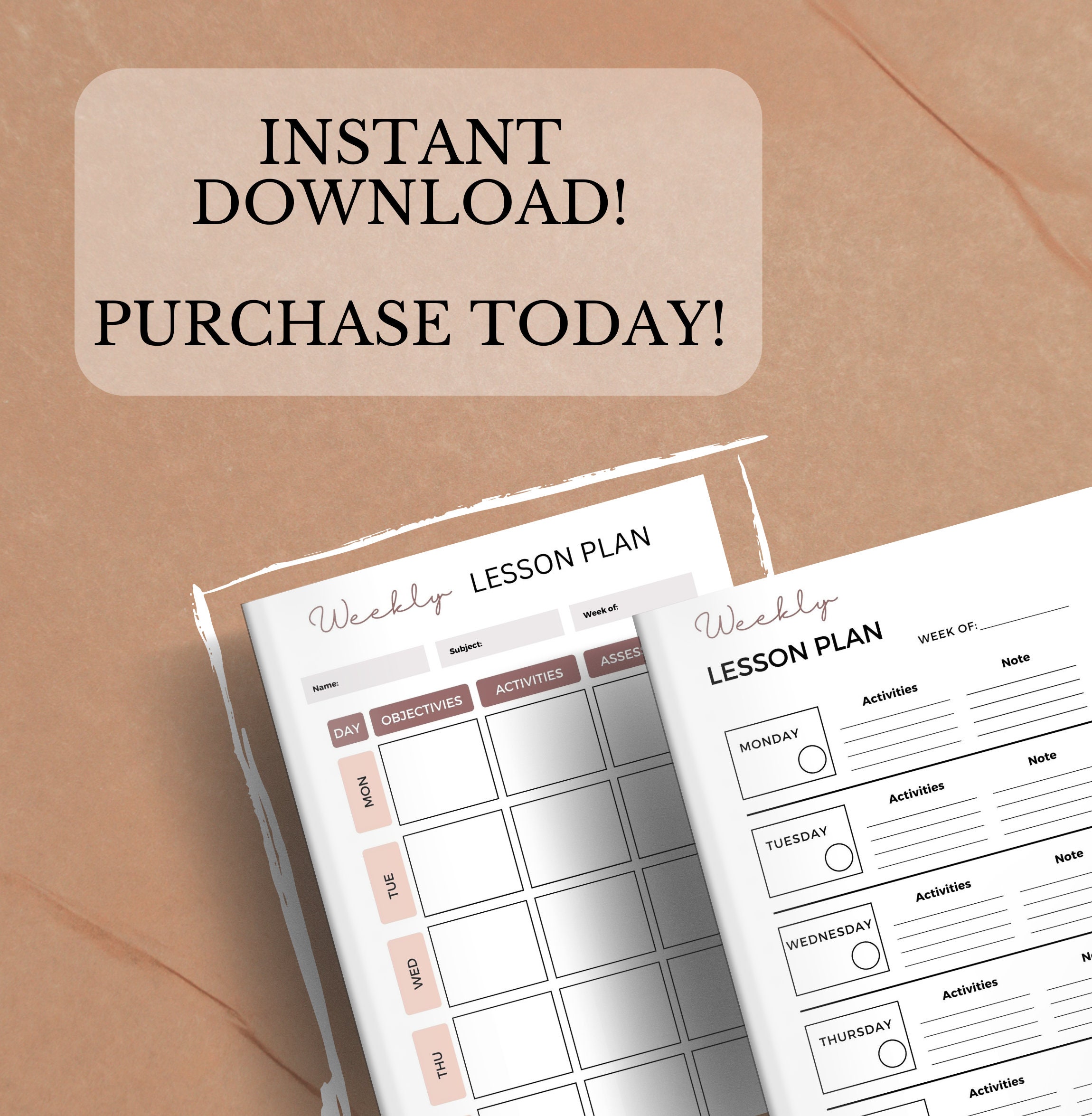Lesson Plan Template, Lesson Planner Printable, Homeschool Teacher ...
