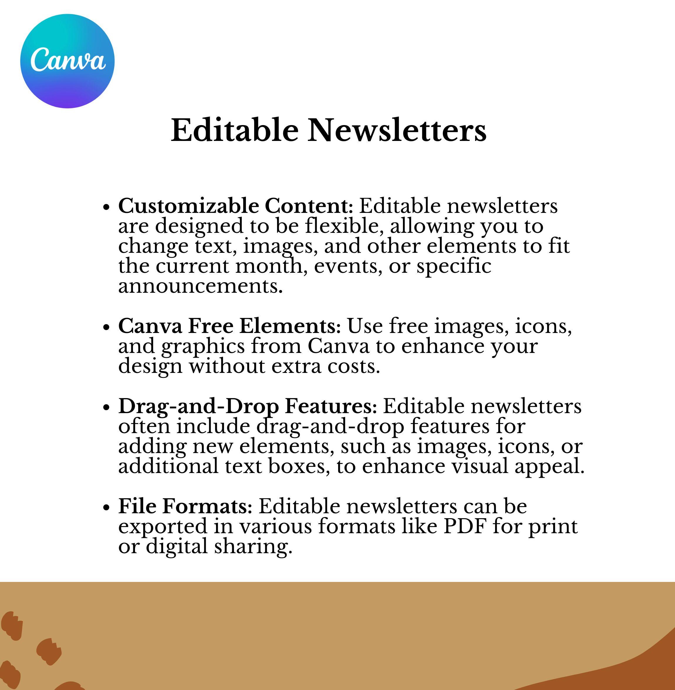 April Newsletter Template, Editable Newsletter, Monthly Newsletter ...